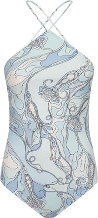 Pucci Femme, Maillots de bain, Bleu, Taille: 40 FR Maillot de bain Imprim&eacute; Orchid&eacute;e