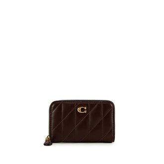 Coach Porte-monnaie zipp&eacute; matelass&eacute; en cuir