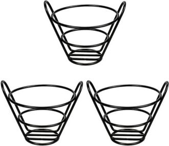 Hemoton Support De Panier &Agrave; Frites En Acier Inoxydable Pour Restaurant Et Caf&eacute;t&eacute;ria Porte-C&ocirc;nes Compact Pour Frites B&acirc;tonnets Et Ap&eacute;ritifs Id&eacute;al Pour &Eacute;v&eacute;nemen