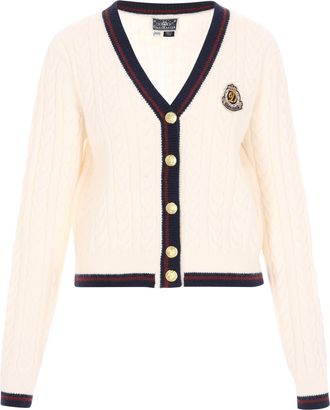 Dreimaster Dreimaster Strickjacke Frauen Offwhite Marineblau Weinrot