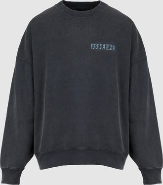 Anine Bing Sweatshirt Palm Miles Washed Black