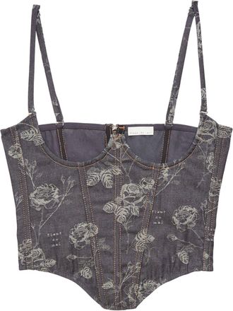 Fleur du Mal Bustier aus No Cup-Jacquard - Blau