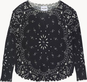 Kujten Pull cachemire col rond liquette - Pull Mela Bandana