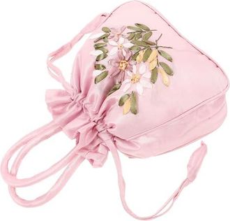 Vosarea Paquet &agrave; Main Brod&eacute; Ethnique pour Femme Paquet &agrave; Cordon Poign&eacute;e Pochette Main Petite Taille Rose Fourre-tout Multifonction pour Soir&eacute;e et Usage Quotid