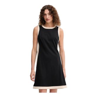 DKNY Rundhalsausschnitt Mini-Kleid mit Eins&auml;tzen - - Dresses - Damen - Schwarzk - XS