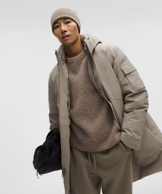 lululemon Cold City Daunenparka mit F&uuml;llkraft 600 f&uuml;r M&auml;nner - Khaki - Gr&ouml;&szlig;e XL