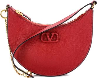 Valentino Garavani VLogo Leather Mini hobo bag - Rot