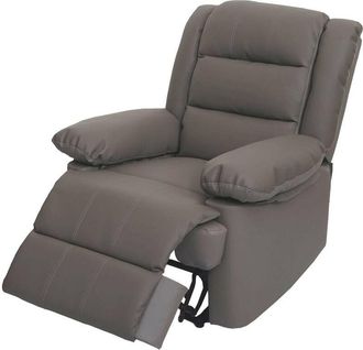 Hhg neuwertig] Fernsehsessel 841, Relaxsessel Liege Sessel, Leder + Kunstleder 101x87x100cm taupe