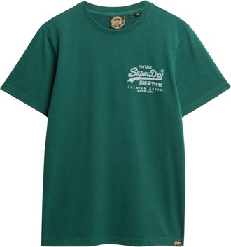 Superdry Classic VL Heritage Chest Tee M1011979A Bengreen Marl Größe M, Grün (Bengreen Marl), M