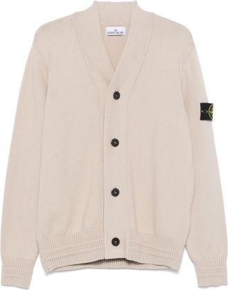 Stone Island Cardigan mit Kompass-Patch - Nude