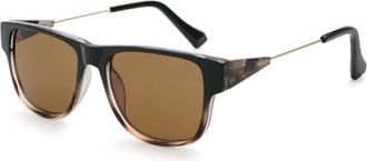 Generic Lunettes De Soleil Tendance &Agrave; Monture Large For Hommes, Femmes, Vacances En Plein Air, Photographie, Soir&eacute;es(Brown)