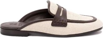 Brunello Cucinelli Femme, Chaussures, Beige, Taille: 38 EU Mules en raphia techno
