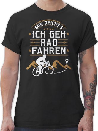 Shirtracer T-Shirt Herren - Radsport - Mir reichts ich GEH Rad Fahren I Geschenk Radfahren Geschenke - 3XL - Schwarz - fahrradshirt Fahrrad Biker Shirt Mountainb