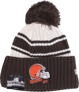 New Era Cleveland Browns Pom Pom M&uuml;tze - - Accessories - Herren - Braun - ONE SIZE