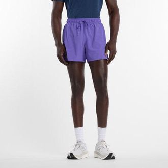 New Balance Homme RC Short 5 en Mauve, Polytiss&eacute;, Taille XL