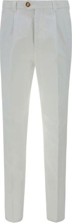 Brunello Cucinelli Pantalon en gabardine teint en pi&egrave;ce - Homme - Pantalons - Blanc - Taille: 2XL