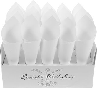 Garneck Konfetti T&uuml;ten Satz Hochzeit mit 20 Loch Papierkegelhalter Wei&szlig; Papiert&uuml;ten f&uuml;r Bl&uuml;tenbl&auml;tter und Partydeko Halter f&uuml;r Trockenblumen und S&uuml;&szlig;igkeiten