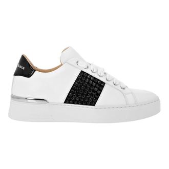 Philipp Plein Mix Leather Lo-Top Sneakers Crystal - - Shoes - Damen - Wei&szlig; - 35 EU
