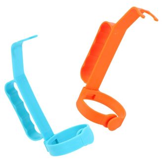 PartyKindom 2 St&uuml;ck Getr&auml;nkeflaschengriffe aus Kunststoff Gro&szlig;er Haltegriff mit Ergonomischem Design Leuchtend Orange Blau Stabilisierender Flaschenhalter f&uuml;r Out