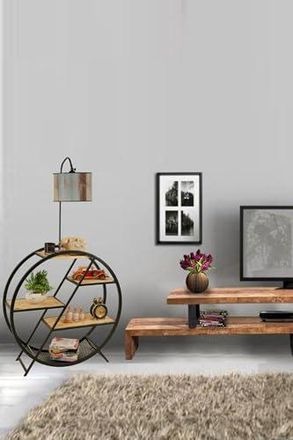 Opviq Modern Floor Lamp with Metal Body & 100% Fir Wood Bookstand, 165 cm Height, E27 Socket, Electrostatic Oven Dried Paint | Stylish & Functional Lighting