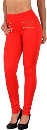 ESRA Femmes Pantalons Taille Haute Femmes Treggings Skinny de Femme à la Taille surdimensionnée J189