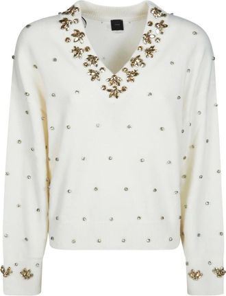 Pinko Pinko, Femme, Pulls, Blanc, Taille: 38 FR Pigolio Pull 90 WO 10 WS