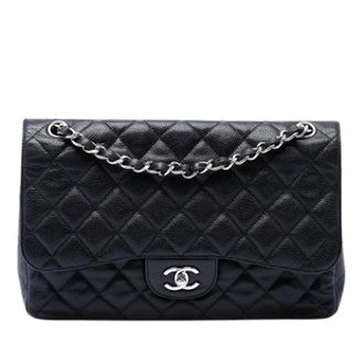 Chanel Pre-owned Quilted Caviar Double Flap Shoulder Bag - - Pre-owned - Damen - Schwarzk - ONE SIZE