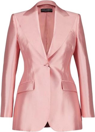 Dolce & Gabbana Femme, Vestes, Rose, Taille: 36 FR Veste Crois&eacute;e en Soie Shantung