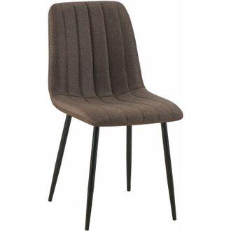 Clp Chaise de salle à manger Dijon avec Piètement en métal noir Tissu Marron