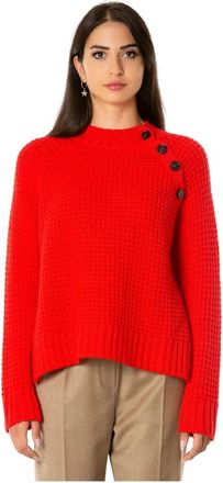 Max Mara Pull &agrave; boutons lat&eacute;raux - Femme - Pulls - Rouge - Taille: 38 FR