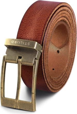 STILORD Vintage Lederg&uuml;rtel Herren Damen Universal K&uuml;rzbar Echtlederg&uuml;rtel Herreng&uuml;rtel Dameng&uuml;rtel B&uuml;ffelleder, Farbe:toskana - braun | Schnalle antik - bron