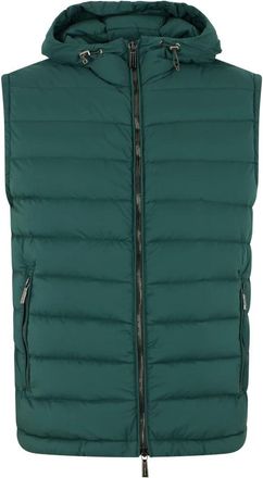 Moorer Homme, Vestes, Vert, Taille: M Gilet dhiver avec capuche