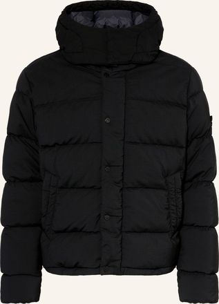 Stone Island Daunenjacke Ghost Mit Abnehmbarer Kapuze schwarz