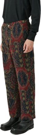 Soulland Homme, Pantalons, Brun, Taille: L/Xl Pantalon Rouge Multi Fadi avec Motif Jacquard Unique
