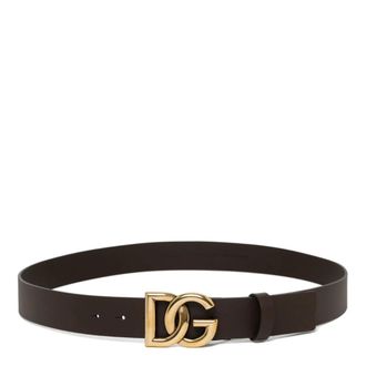 Dolce & Gabbana Dunkelbrauner Logo-G&uuml;rtel - - Accessories - Herren - Schwarzk - 100 CM