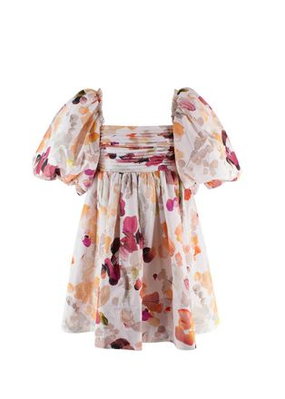Aje Aje Dassia Puffed-Sleeve Cotton Mini Dress Size S