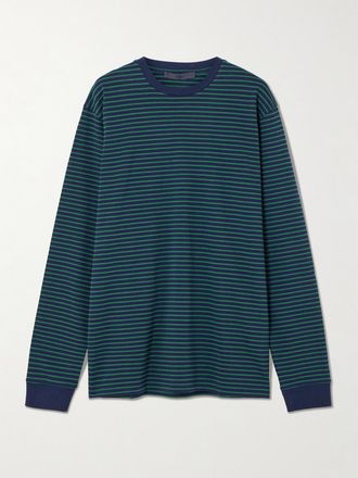 Tibi T-shirt &Agrave; Manches Longues En Jersey De Coton &Agrave; Rayures - Vert