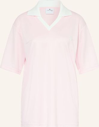 Courr&egrave;ges Oversized-Poloshirt Aus Jersey rosa