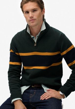 Superdry Strickpullover Cotton Stripe Half Zip Knit
