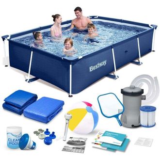 Bestway Rahmen-Gartenpool 259x170x61 cm 15-in-1-Set Bestway 56403N