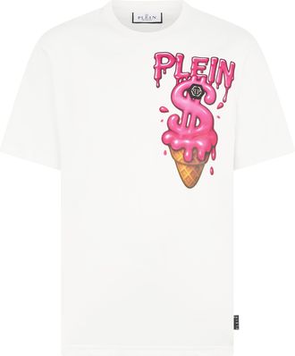 Philipp Plein Round Neck T-Shirt Ice Cream Dollar