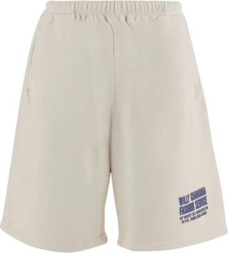 Willy Chavarria Homme, Shorts, Blanc, Taille: L Cotton Shorts with Logo