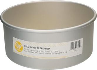 Wilton Runde Backform Extra Tief -Kuchenform für Höhe Kuchen Tortenform Backblech mit extra hohem Rand - Ø 22,5 x 10 cm, Silber