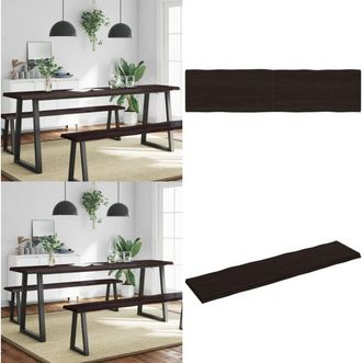 vidaXL Dessus de table bois massif traité bordure assortie - Dessus De Table - Plateau De Table - Table En Bois - Chêne Massif - Meuble De Salle à Manger