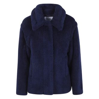 Max Mara Femme, Vestes, Bleu, Taille: 38 FR Faux Fur & Shearling Vestes
