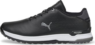 Puma Proadapt Alphacat Herren-Golfschuh aus Leder, schwarz/silberfarben, 43 EU