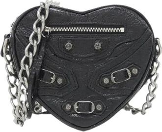 Balenciaga Pre-owned Le Cagole Heart Mini Sac Bandouli&egrave;re en Agneau - Femme - Pre-owned - Noir - Taille: ONE Size