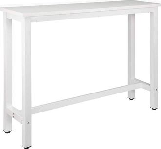 Woltu 1x Bartisch Bistrotisch Stehtisch Esstisch, Metallgestell, Tischplatte aus mdf wei&szlig; - Woltu
