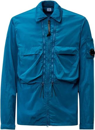 C.P. Company C.p. Company, Homme, Vestes, Bleu, Taille: XL Chrome-R Pocket Overshirt