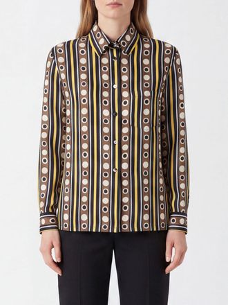 La DoubleJ Chemise Boy en soie &agrave; imprim&eacute; ethnique avec col fran&ccedil;ais